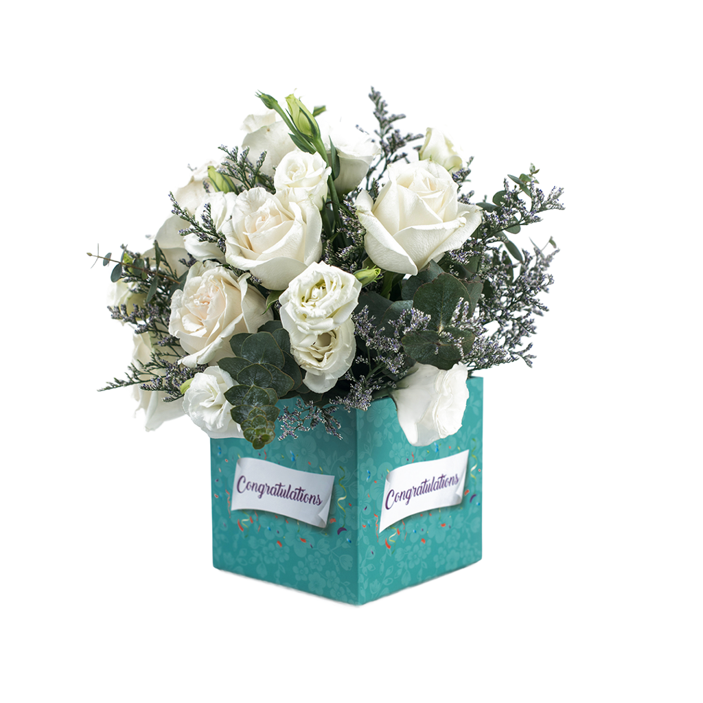 Signature congratulations box – Mixed white – Deserto Flower