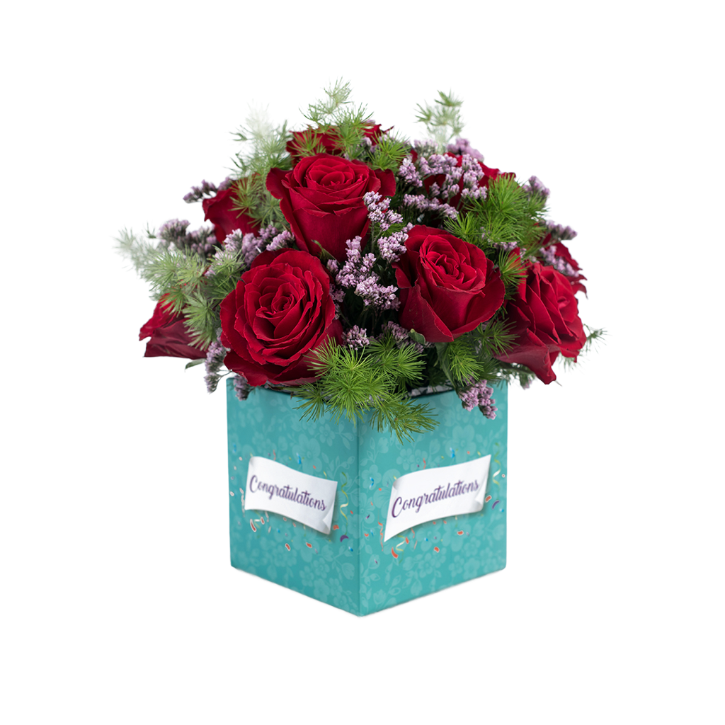 Signature congratulations box – Red roses – Deserto Flower